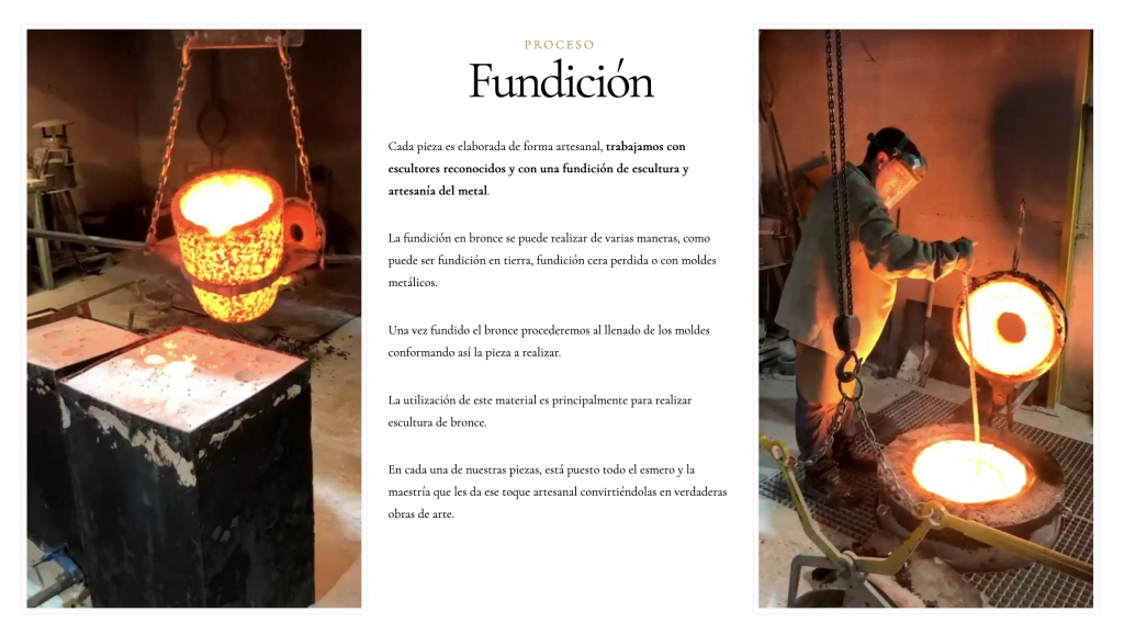 Trabajamos con una fundición de escultura y artesanía del metal